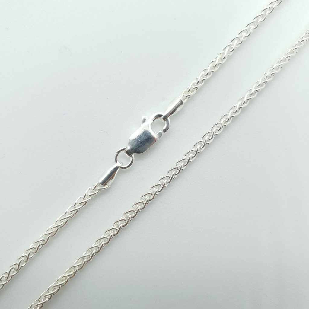 Cadena 40 Cm Espiga Plata 925 - PS Joyas - La Casa del Enchapado